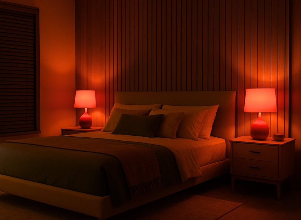 Nightfall Sleep Red Light Bulb – Blue Light-Free Lighting for Sleep – Baxter Blue
