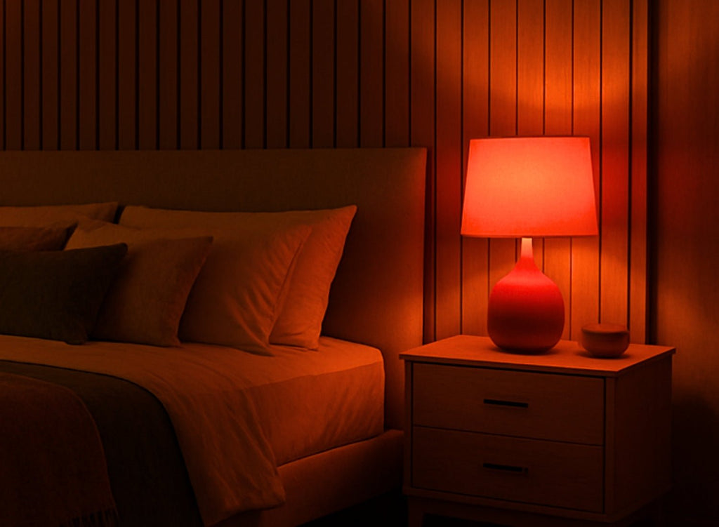 Nightfall Sleep Red Light Bulb – Blue Light-Free Lighting for Sleep – Baxter Blue